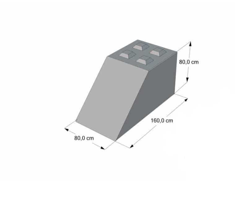 Megablok 160x80x80 schuin » Timmerman Beton